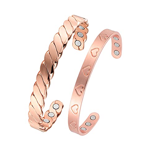 MagEnergy Copper Magnetic Bracelet for Men and Women 6.8inches Adjusta